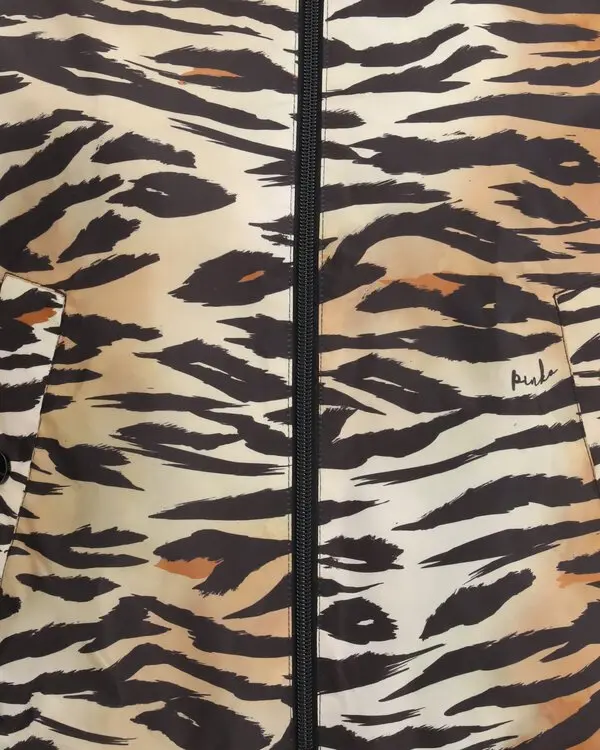 Pinko Animal Print High Collar Zip-up Jacket