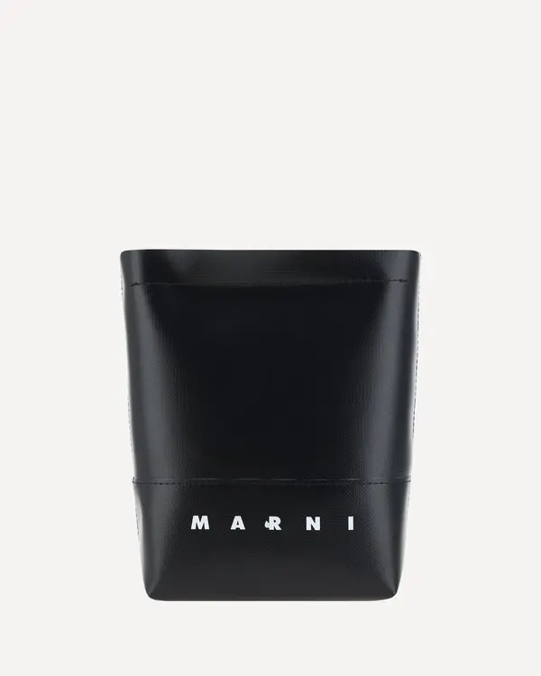 Marni Coated Canvas Shoulder Bag - Black