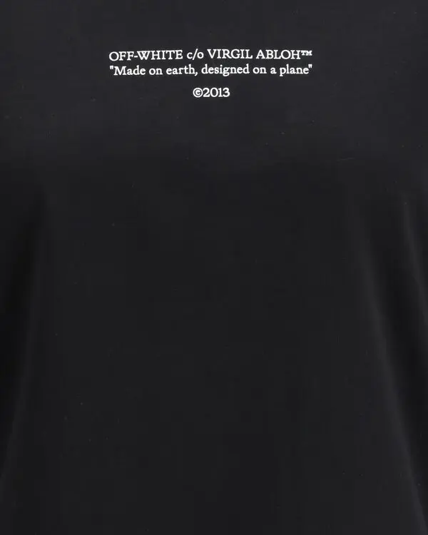 Off-White Made On Earth, Designed On A Plane" Cotton T-shirt - Black
