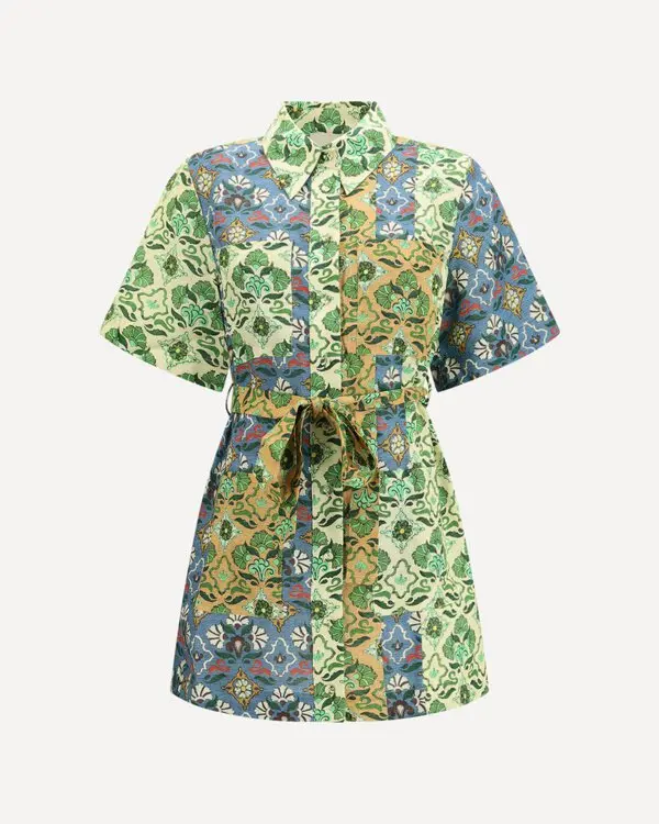 ALEMAIS Alémais Ali Spliced Mini Shirt Dress