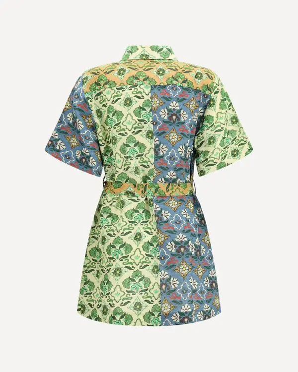 ALEMAIS Alémais Ali Spliced Mini Shirt Dress