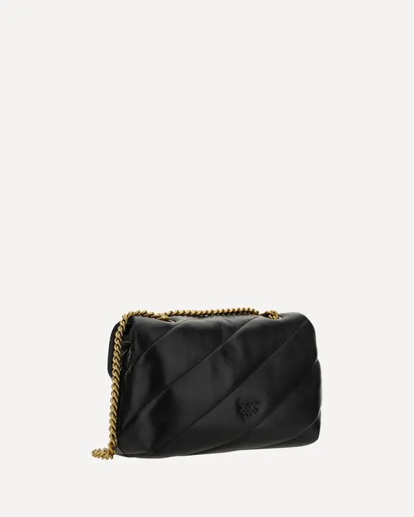 Pinko Love Classic Leather Shoulder Bag