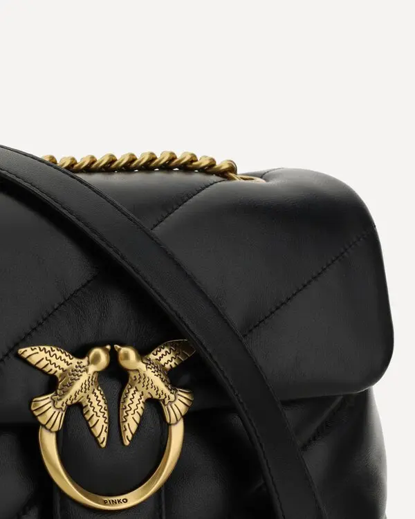 Pinko Love Classic Leather Shoulder Bag