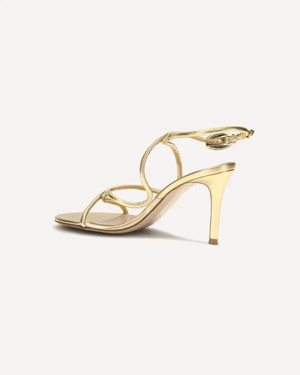 GIANVITO ROSSI Jungle Mamba Metallic Leather Stiletto Sandals