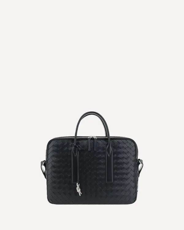 Bottega Veneta Woven Leather Shoulder Bag - Black