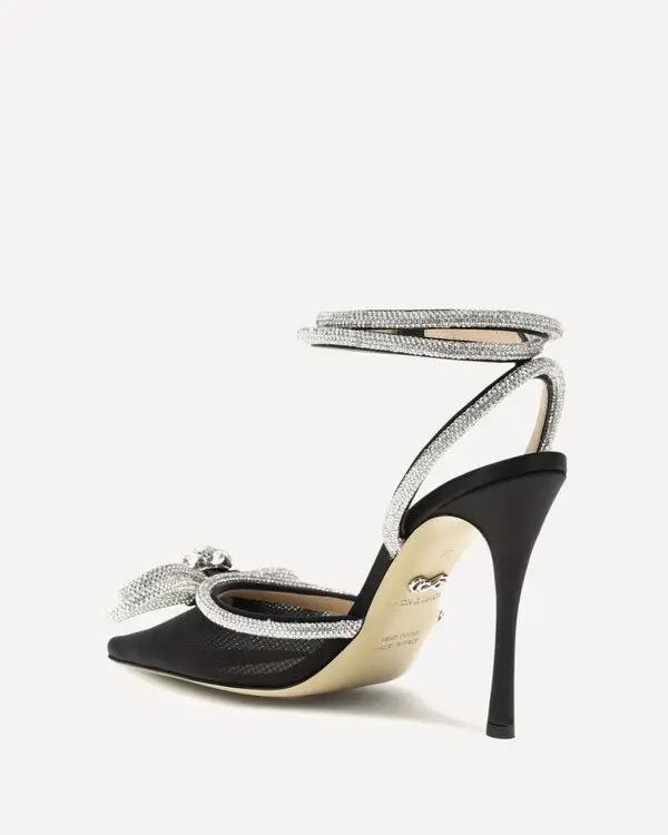 Mach & Mach Double Bow Satin Pumps - Black