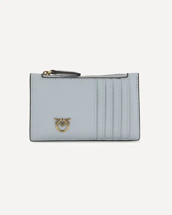 Pinko Leather Card Holder - Light Blue