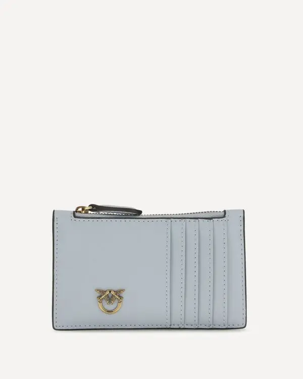 Pinko Airone Leather Cardholder - Light Blue