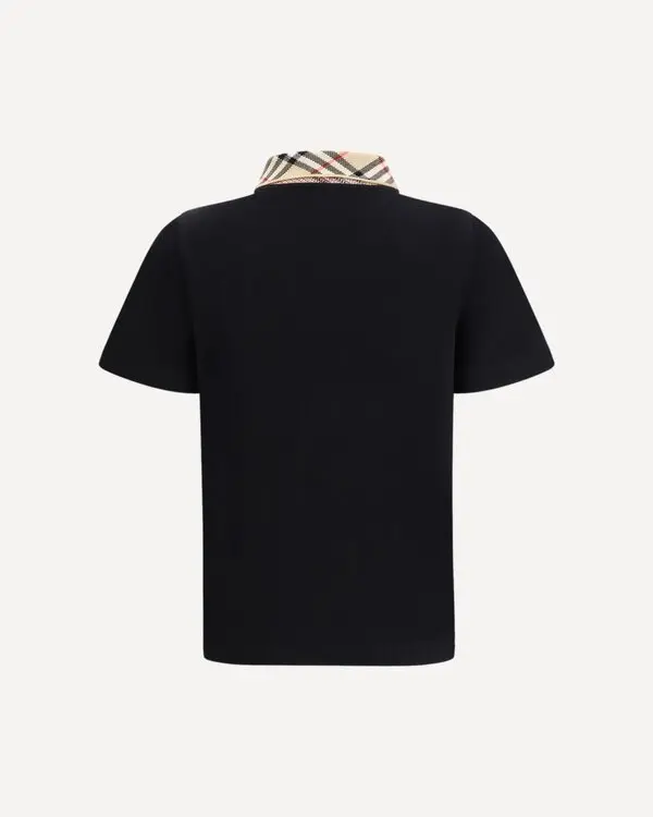 Burberry Cotton Piqué Polo Shirt With Signature Check Collar