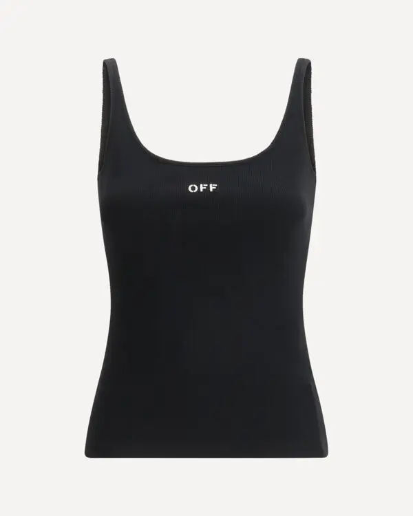 Off-White Off Stamp" Ribbed Tank Top - Black
