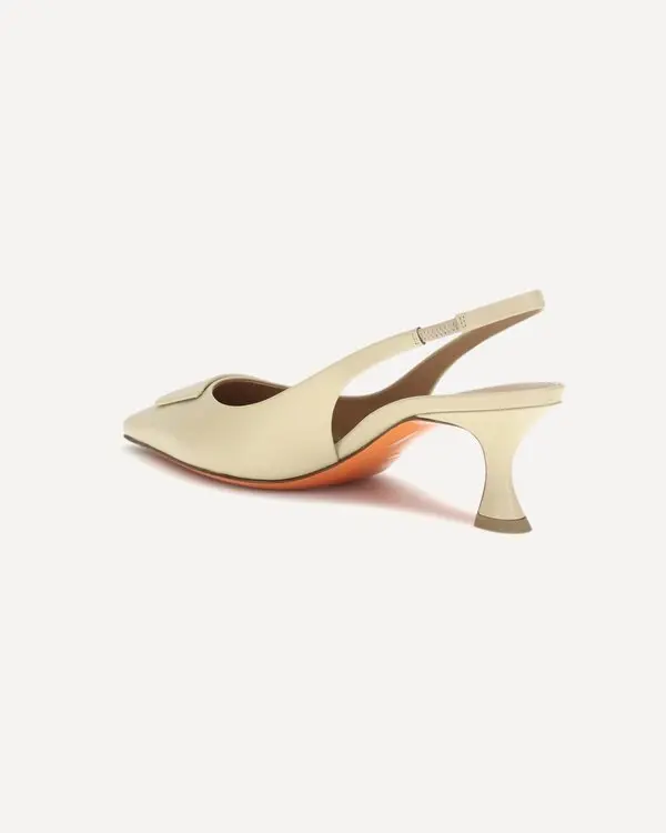 Santoni Taylor Slingback Pumps - Beige