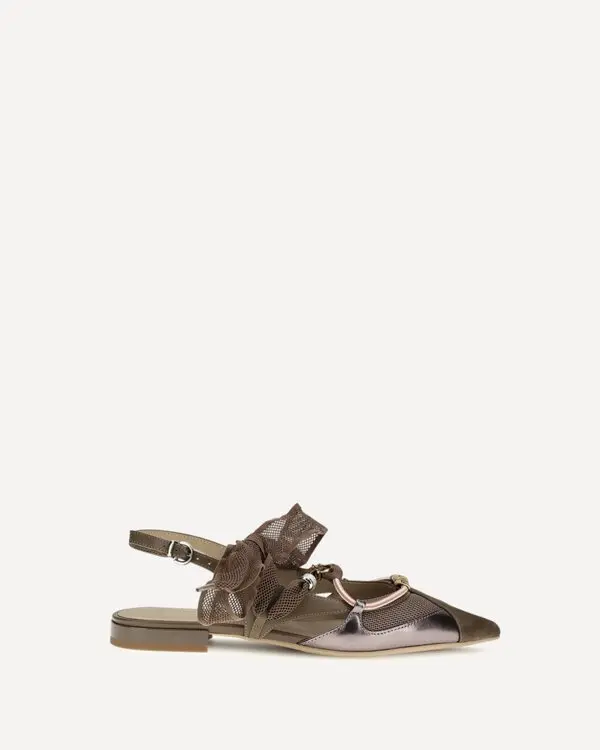 Pinko Gianira Leather Ballerinas With Ribbon Detailing