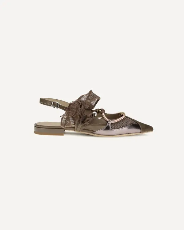 Pinko Gianira Leather Ballerinas With Ribbon Detailing
