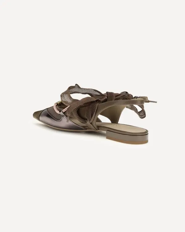 Pinko Gianira Leather Ballerinas With Ribbon Detailing