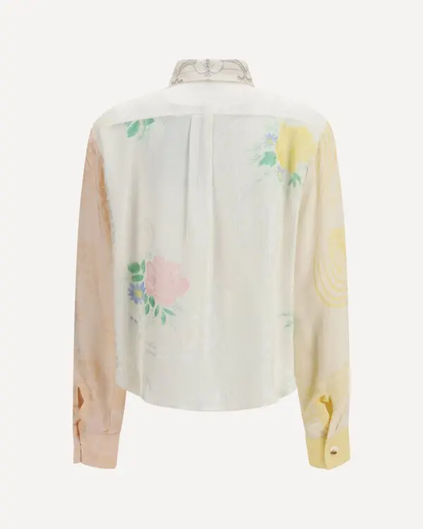 E.L.V. DENIM Emilie Embroidered Paneled Shirt