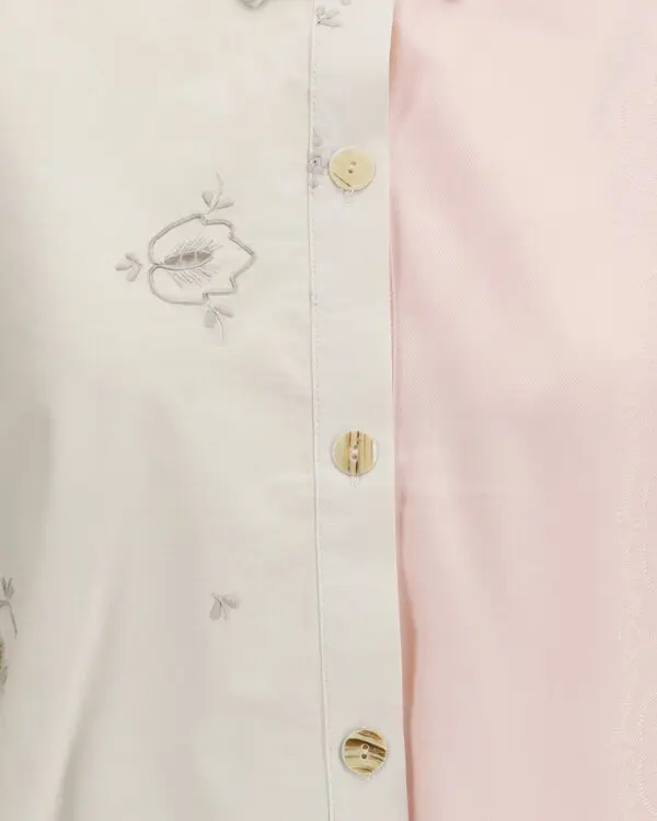 E.L.V. DENIM Emilie Embroidered Paneled Shirt