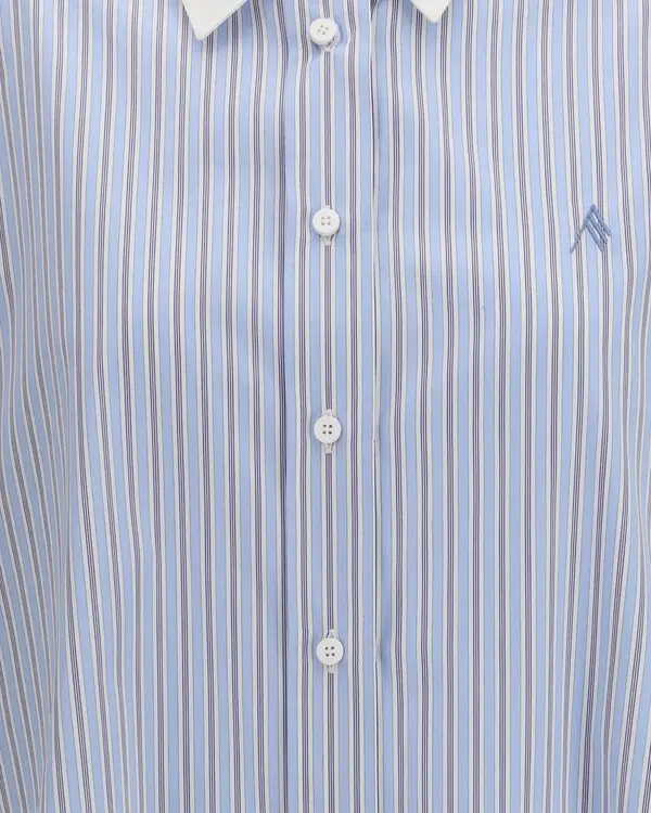 Attico Striped Shirt With Cut-out Detail
