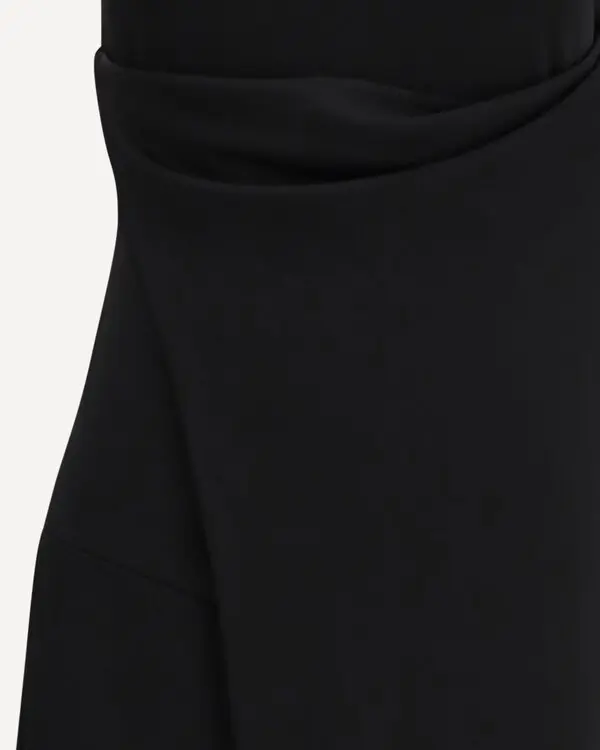 Ami Long Jersey Dress With Lavallière Collar