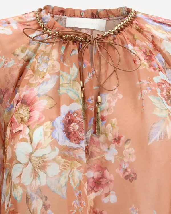Zimmermann Floral Print Ruffled Blouse
