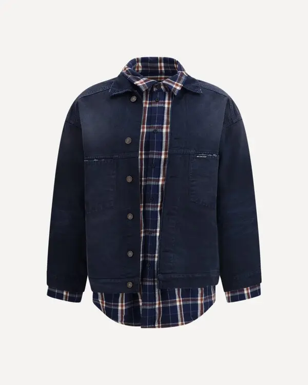 Balenciaga Patched Shirt Jacket Ale - Blue