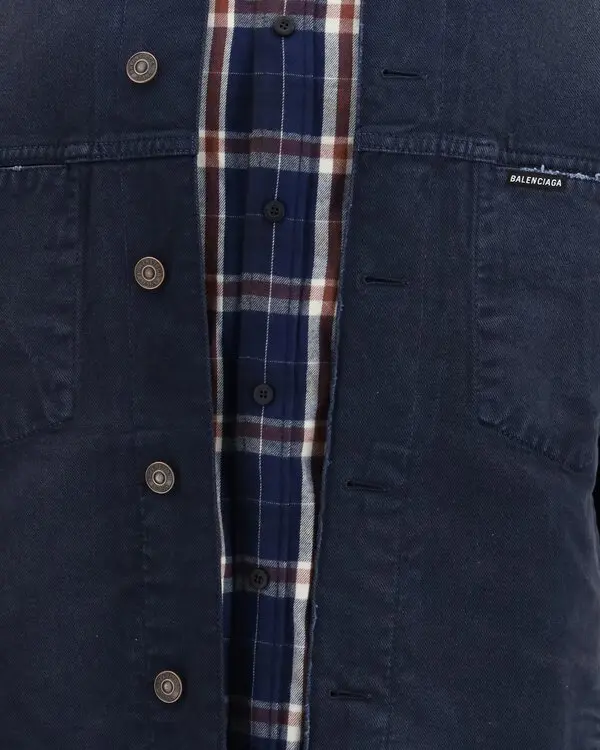 Balenciaga Patched Shirt Jacket Ale - Blue