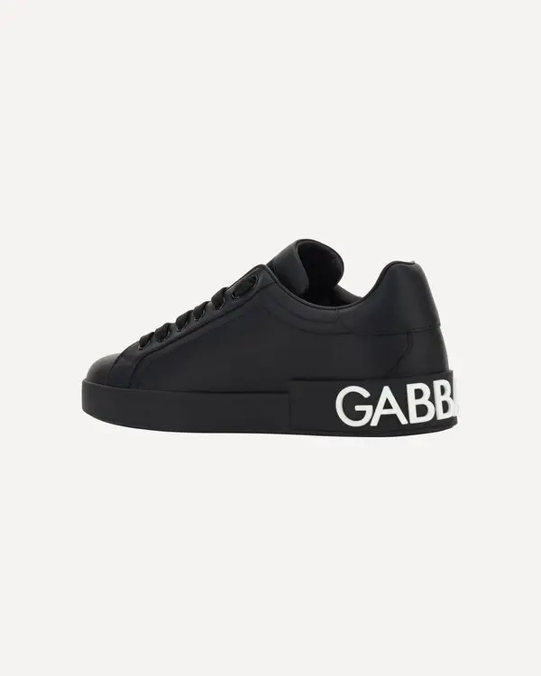 Dolce & Gabbana Leather Low Top Sneakers - Black