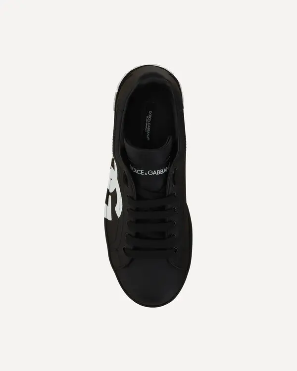 Dolce & Gabbana Leather Low Top Sneakers - Black