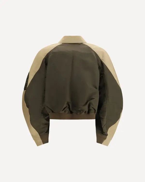 Sacai Cotton And Nylon Bomber Jacket - Green