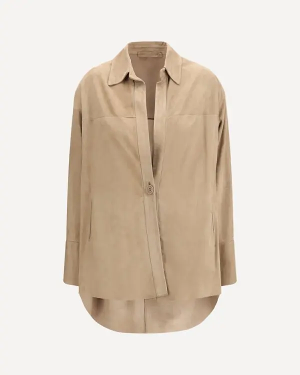 SALVATORE SANTORO Suede Oversized Shirt