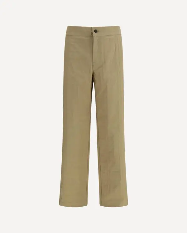 Burberry Textured Check Cotton Straight Leg Pants