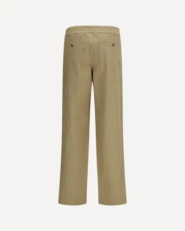 Burberry Textured Check Cotton Straight Leg Pants