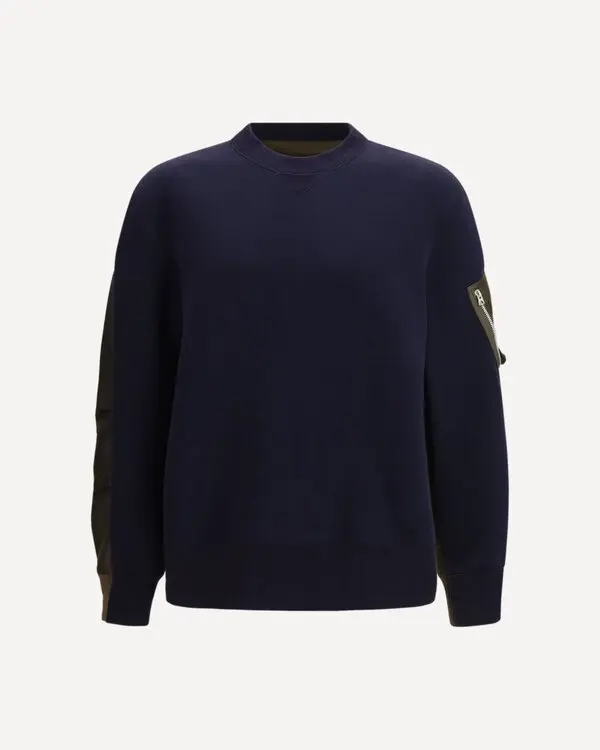 Sacai Sponge Sweatshirt With Zip Pocket - Blue