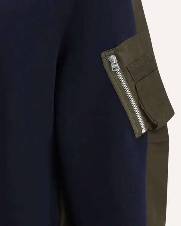 Sacai Sponge Sweatshirt With Zip Pocket - Blue