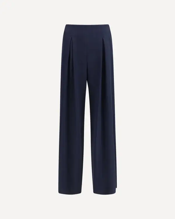 Max Mara Palude Wide-leg Pants In Satin - Blue