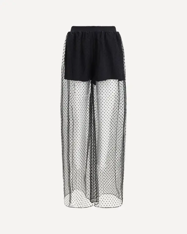 Alaïa Mesh Wide-leg Pants With Integrated Shorts