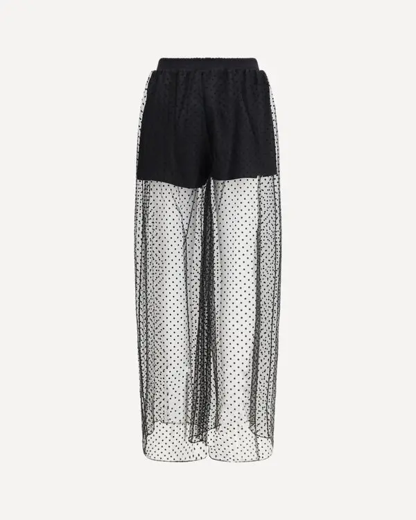 Alaïa Mesh Wide-leg Pants With Integrated Shorts
