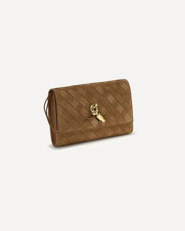 Bottega Veneta Andiamo Clutch With Shoulder Strap