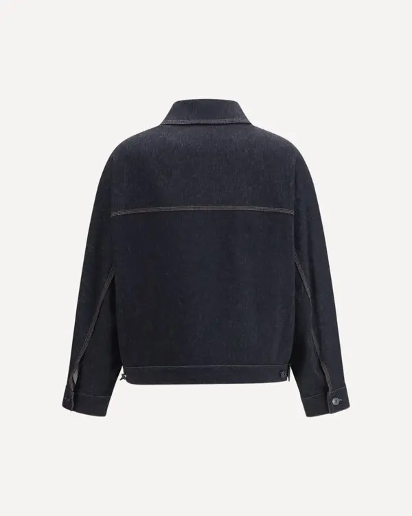 Max Mara Denim Print Jersey Jacket