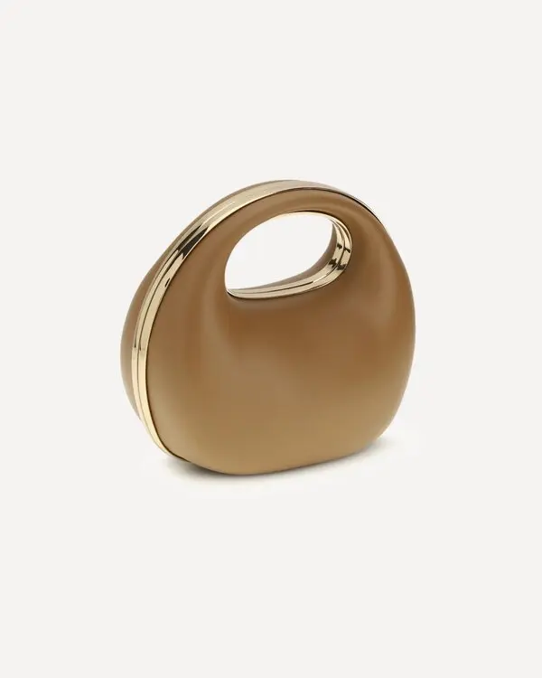 Sacai Rigid Handbag With Hoop Handle - Brown