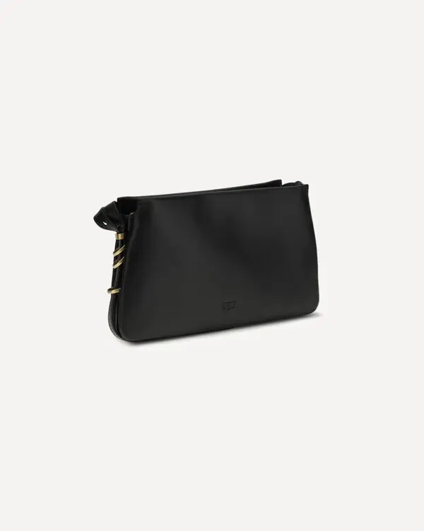 Pinko Mini Shoulder Bag With Decorative Rings - Black
