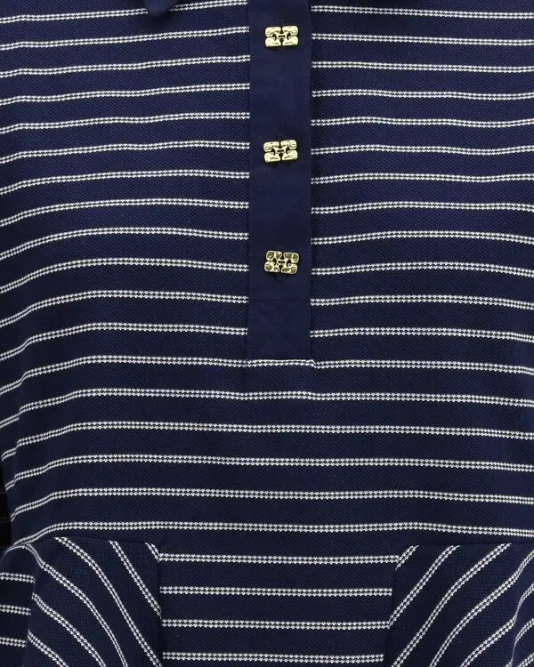 GANNI Striped Peplum Polo Shirt