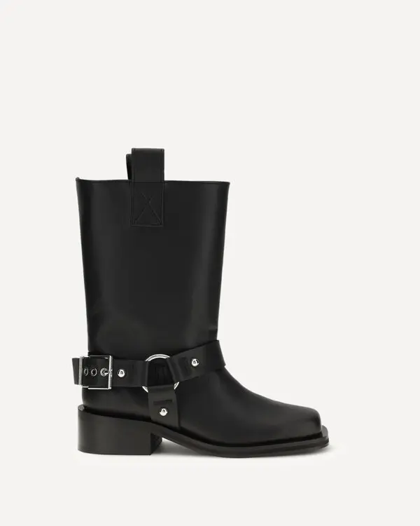 GANNI Biker Boots - Black