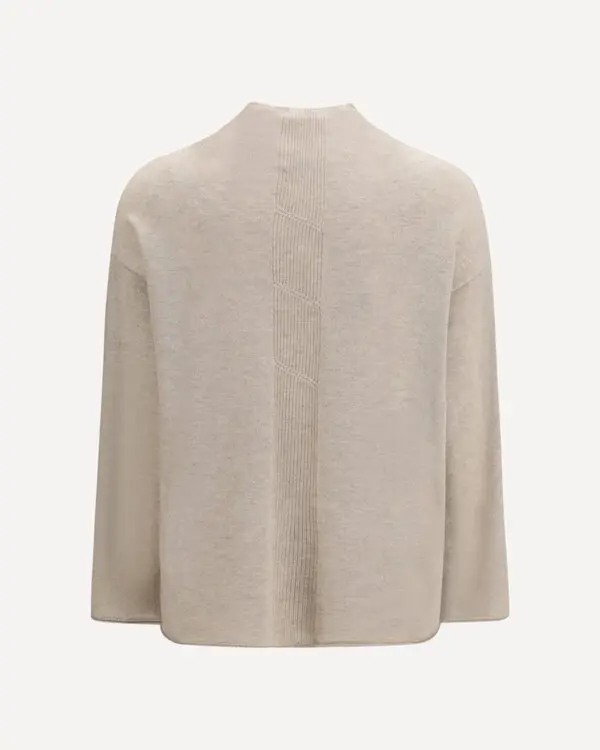 Max Mara Cashmere Turtleneck Sweater With Ribbed Details - Beige