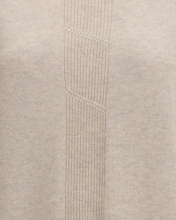 Max Mara Cashmere Turtleneck Sweater With Ribbed Details - Beige