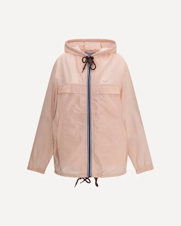 Prada Hooded Waterproof Jacket With Drawstring Hem
