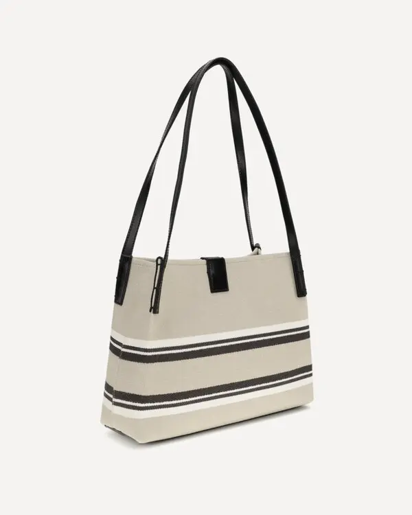 Balmain Canvas Shoulder Bag - Cream