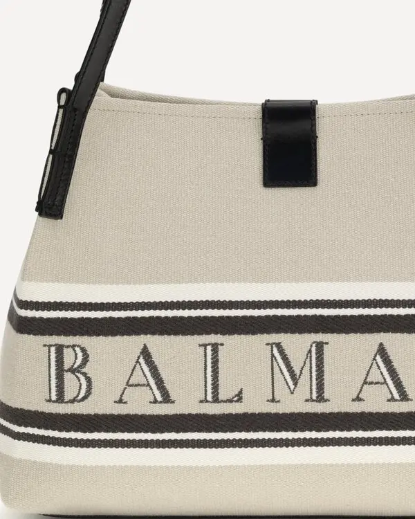 Balmain Canvas Shoulder Bag - Cream