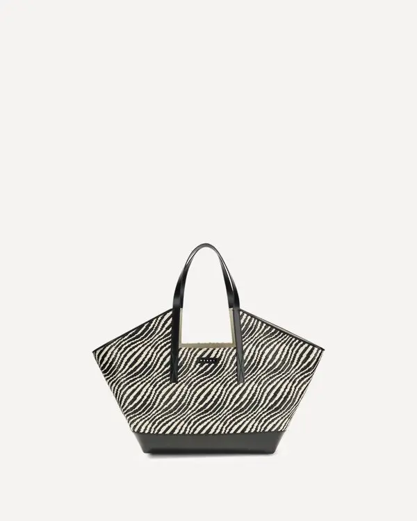 Marni Raffia Effect Fabric Tote Bag