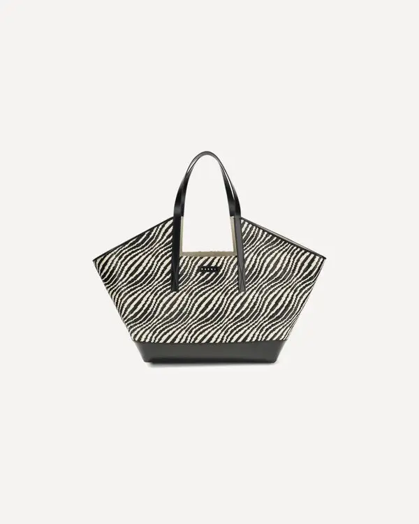 Marni Raffia Effect Fabric Tote Bag