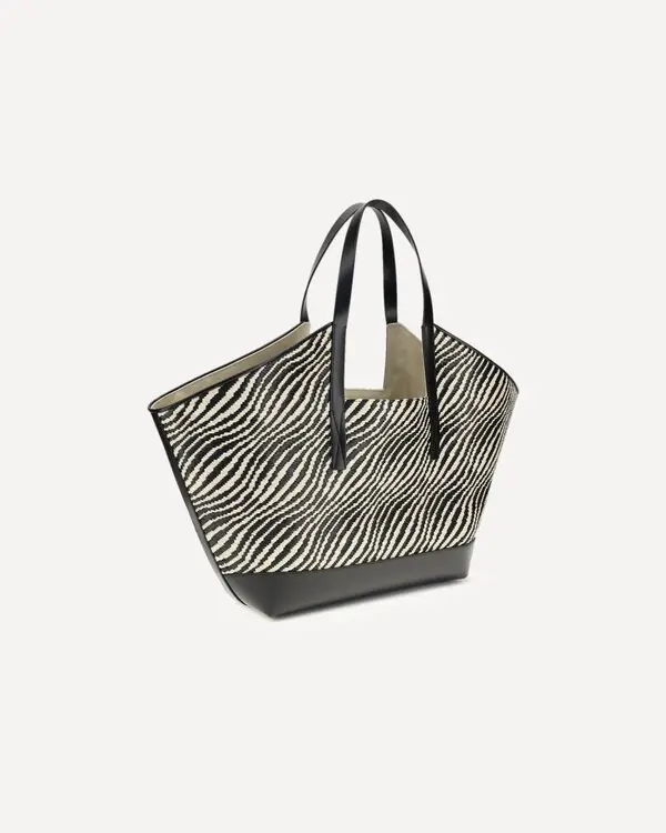 Marni Raffia Effect Fabric Tote Bag